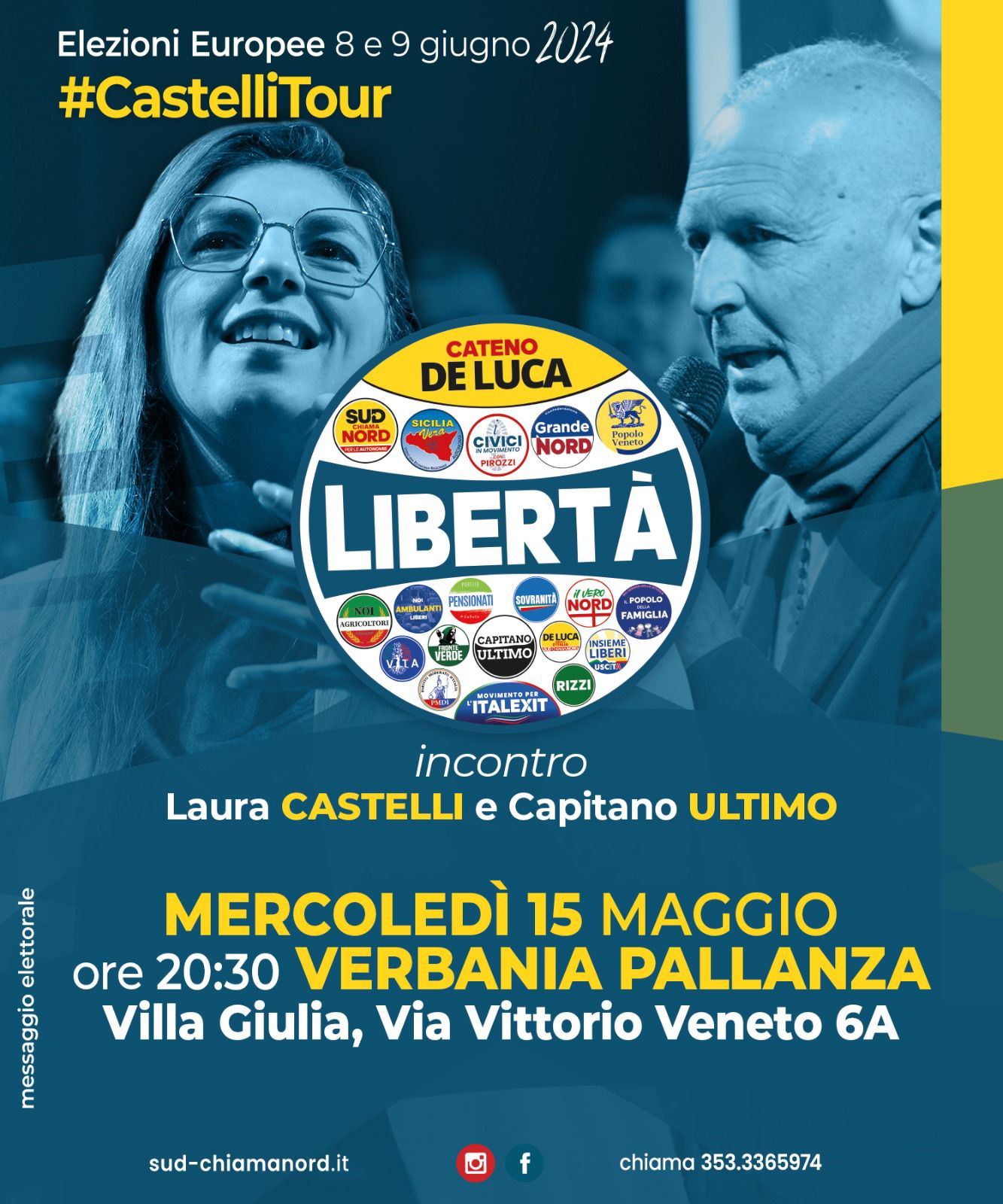 Capitano Ultimo e Laura Castelli a Villa Giulia a Verbania - VCO Azzurra TV